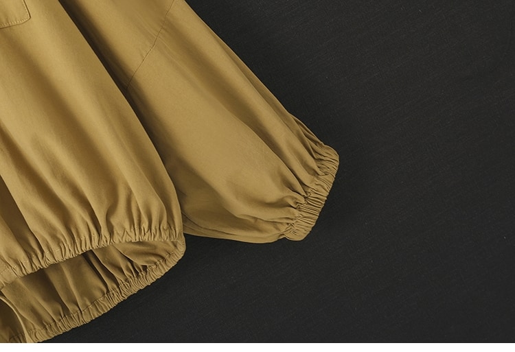 純棉襯衫領下擺抽繩設計外套上衣 獨具衣格 J8003::unistyle 館::【獨具衣格】專賣中大尺碼洋裝、中大尺碼服飾