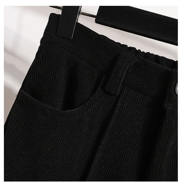 高腰直筒燈心絨直筒長褲(L-5L) 獨具衣格 J8499::unistyle 館::【獨具衣格】專賣中大尺碼洋裝、中大尺碼服飾