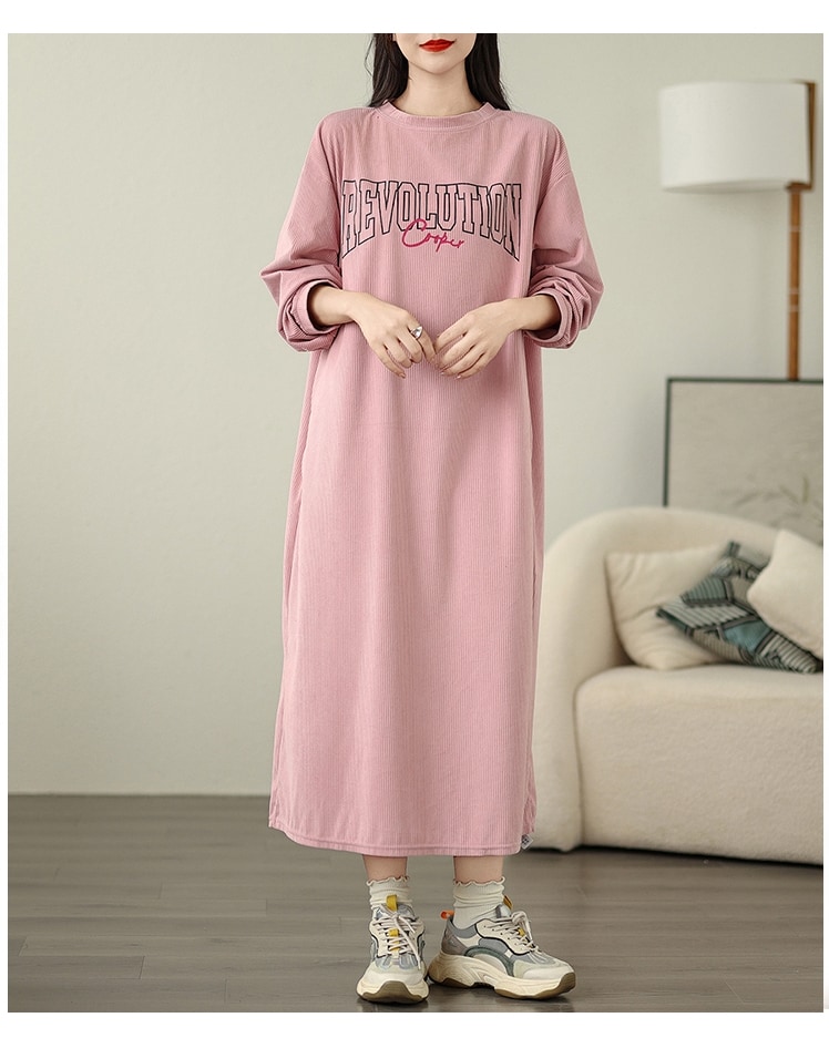 韓版減齡運動風長洋裝 獨具衣格 J8554::unistyle 館::【獨具衣格】專賣中大尺碼洋裝、中大尺碼服飾