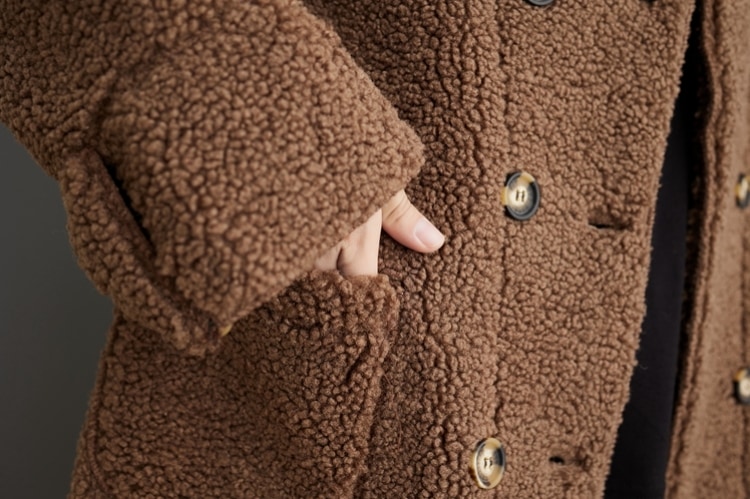 羊羔絨反領帥氣中長版外套 獨具衣格 J8580::unistyle 館::【獨具衣格】專賣中大尺碼洋裝、中大尺碼服飾