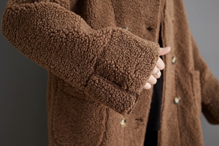 羊羔絨反領帥氣中長版外套 獨具衣格 J8580::unistyle 館::【獨具衣格】專賣中大尺碼洋裝、中大尺碼服飾