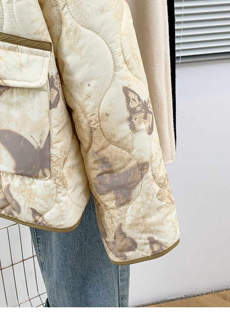 超美蝴蝶暈染風內鋪棉外套 獨具衣格 J8581::unistyle 館::【獨具衣格】專賣中大尺碼洋裝、中大尺碼服飾