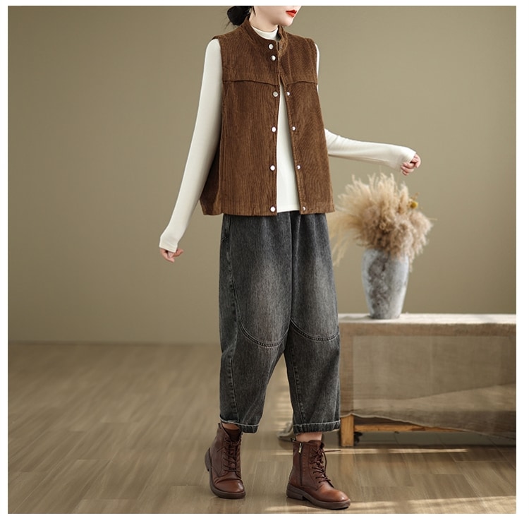 燈心絨保暖外搭背心 獨具衣格 J8586::unistyle 館::【獨具衣格】專賣中大尺碼洋裝、中大尺碼服飾