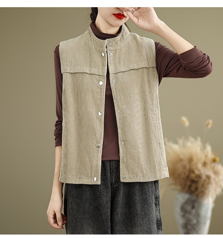 燈心絨保暖外搭背心 獨具衣格 J8586::unistyle 館::【獨具衣格】專賣中大尺碼洋裝、中大尺碼服飾