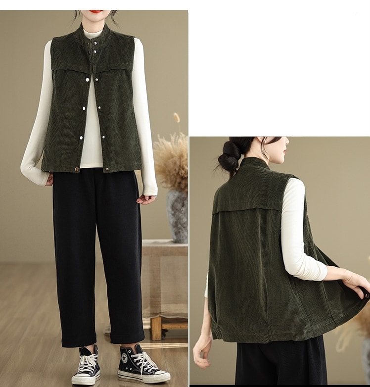 燈心絨保暖外搭背心 獨具衣格 J8586::unistyle 館::【獨具衣格】專賣中大尺碼洋裝、中大尺碼服飾