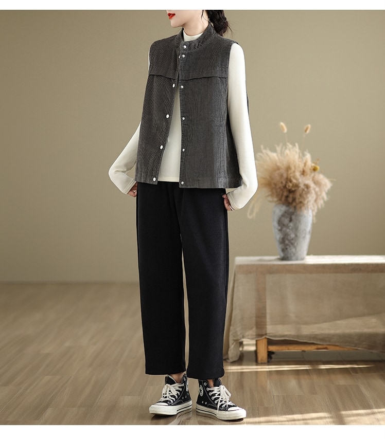 燈心絨保暖外搭背心 獨具衣格 J8586::unistyle 館::【獨具衣格】專賣中大尺碼洋裝、中大尺碼服飾