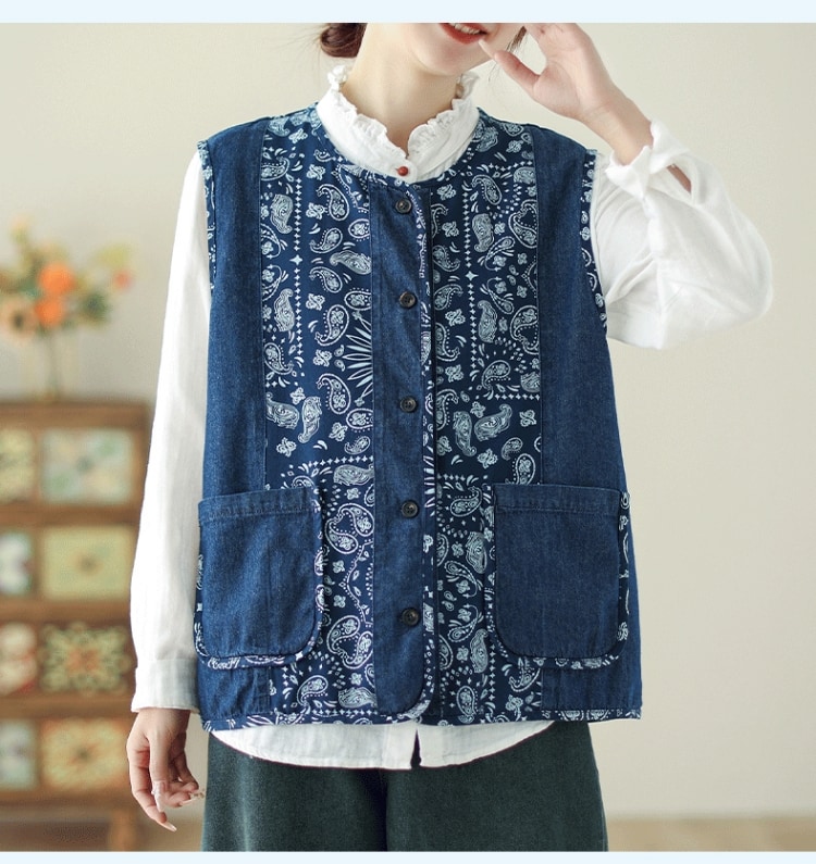 文青風牛仔拼接外搭背心 獨具衣格 J8596::unistyle 館::【獨具衣格】專賣中大尺碼洋裝、中大尺碼服飾