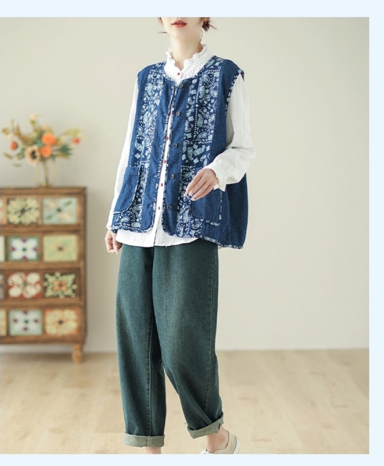 文青風牛仔拼接外搭背心 獨具衣格 J8596::unistyle 館::【獨具衣格】專賣中大尺碼洋裝、中大尺碼服飾