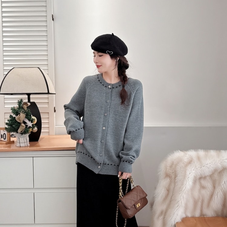 超可愛格紋釦針織毛衣上衣 獨具衣格 J8598::unistyle 館::【獨具衣格】專賣中大尺碼洋裝、中大尺碼服飾