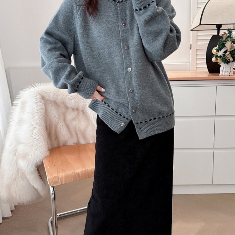 超可愛格紋釦針織毛衣上衣 獨具衣格 J8598::unistyle 館::【獨具衣格】專賣中大尺碼洋裝、中大尺碼服飾