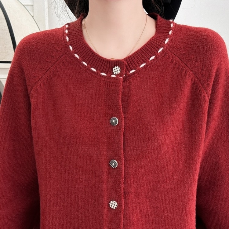 超可愛格紋釦針織毛衣上衣 獨具衣格 J8598::unistyle 館::【獨具衣格】專賣中大尺碼洋裝、中大尺碼服飾