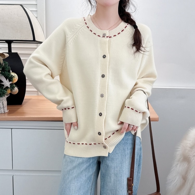 超可愛格紋釦針織毛衣上衣 獨具衣格 J8598::unistyle 館::【獨具衣格】專賣中大尺碼洋裝、中大尺碼服飾