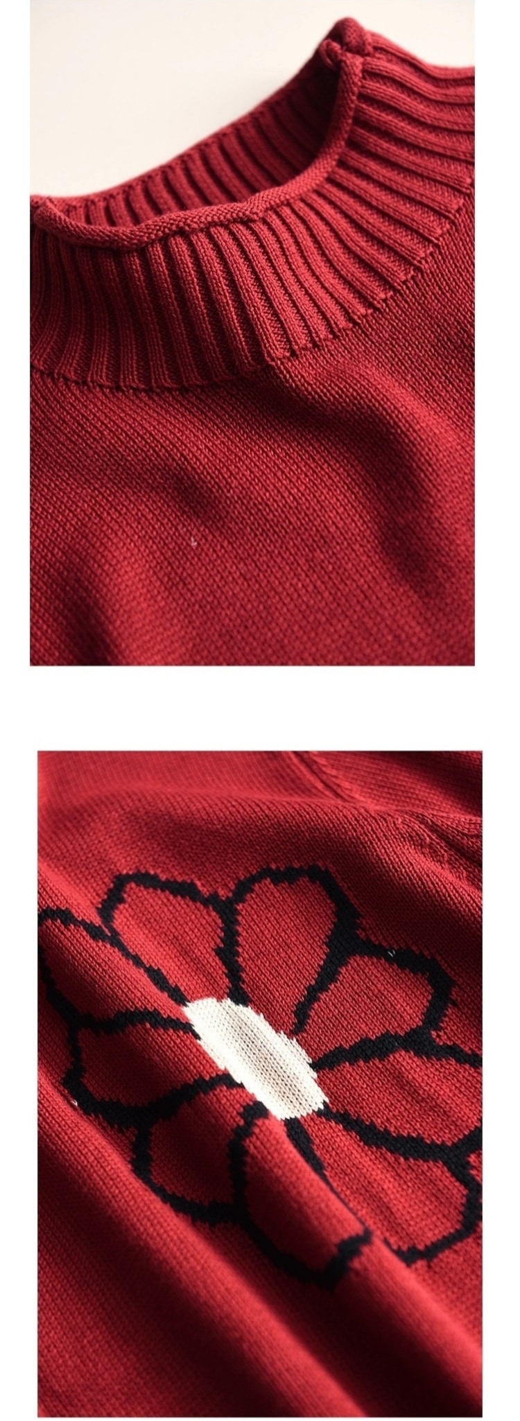 日系半高領線條花朵針織毛衣上衣 獨具衣格 J8610::unistyle 館::【獨具衣格】專賣中大尺碼洋裝、中大尺碼服飾