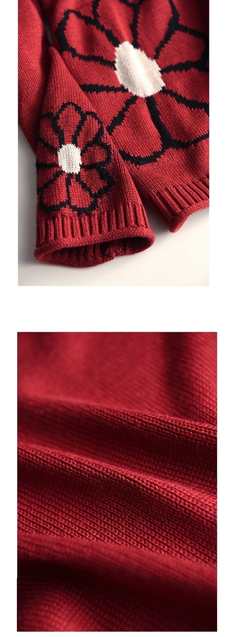 日系半高領線條花朵針織毛衣上衣 獨具衣格 J8610::unistyle 館::【獨具衣格】專賣中大尺碼洋裝、中大尺碼服飾