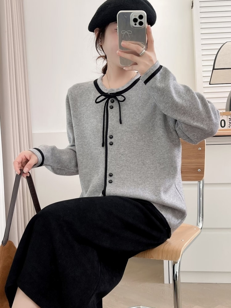 名媛款蝴蝶結針織毛衣上衣 獨具衣格 J8618::unistyle 館::【獨具衣格】專賣中大尺碼洋裝、中大尺碼服飾