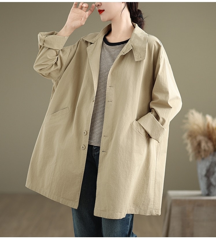 雙釦設計反領高領風衣外套 獨具衣格 J8690::unistyle 館::【獨具衣格】專賣中大尺碼洋裝、中大尺碼服飾