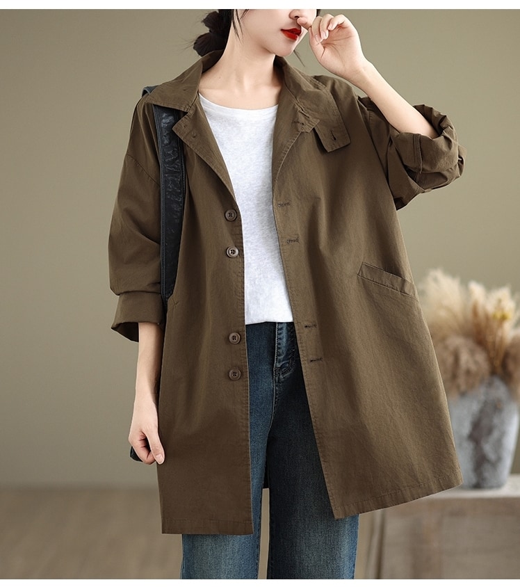 雙釦設計反領高領風衣外套 獨具衣格 J8690::unistyle 館::【獨具衣格】專賣中大尺碼洋裝、中大尺碼服飾