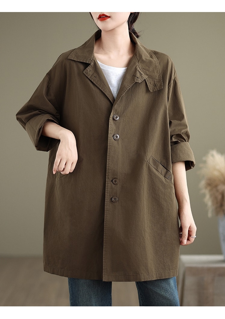 雙釦設計反領高領風衣外套 獨具衣格 J8690::unistyle 館::【獨具衣格】專賣中大尺碼洋裝、中大尺碼服飾