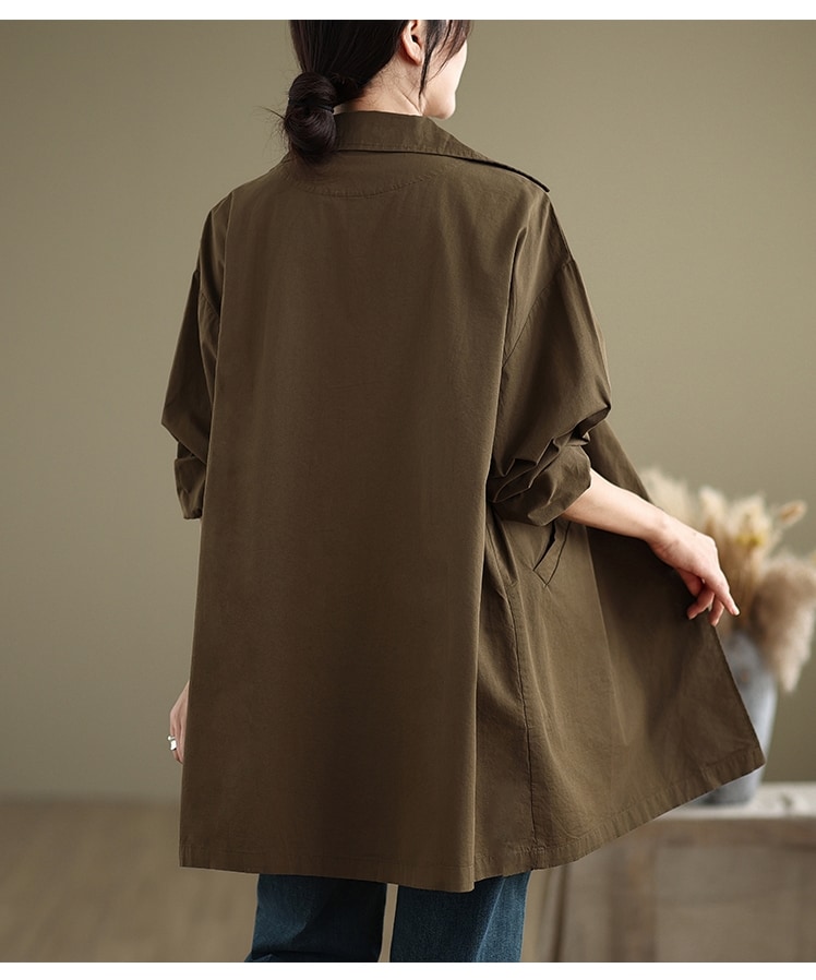 雙釦設計反領高領風衣外套 獨具衣格 J8690::unistyle 館::【獨具衣格】專賣中大尺碼洋裝、中大尺碼服飾