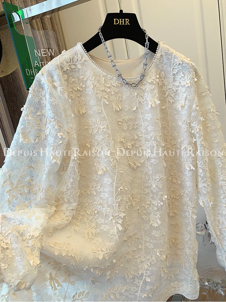 立體蕾絲波浪下擺上衣 獨具衣格 J8733::unistyle 館::【獨具衣格】專賣中大尺碼洋裝、中大尺碼服飾