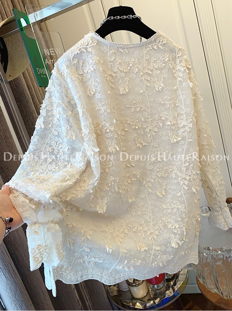 立體蕾絲波浪下擺上衣 獨具衣格 J8733::unistyle 館::【獨具衣格】專賣中大尺碼洋裝、中大尺碼服飾