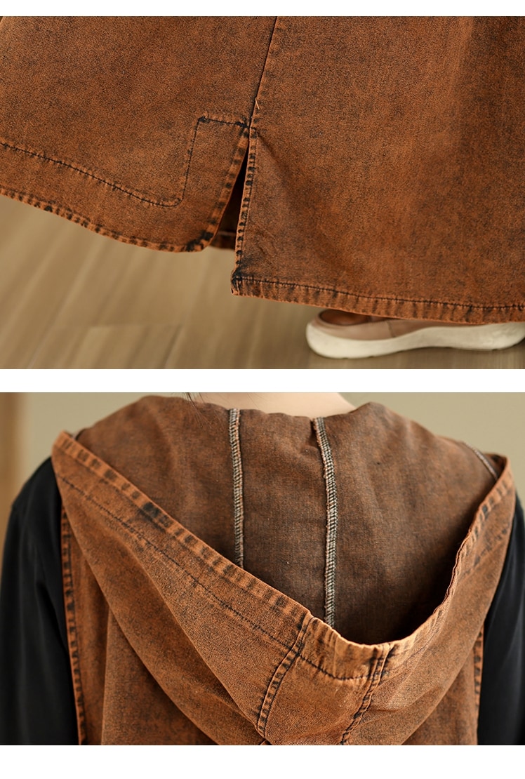 日系V領牛仔連帽背心洋裝 獨具衣格 J8809::unistyle 館::【獨具衣格】專賣中大尺碼洋裝、中大尺碼服飾