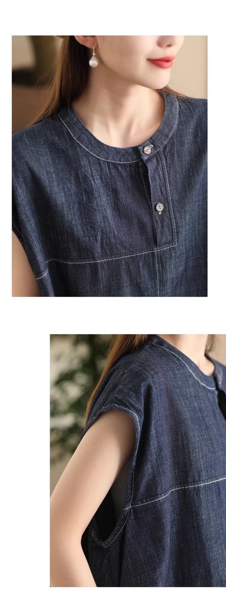 氣質款典雅牛仔背心上衣 獨具衣格 J8886::unistyle 館::【獨具衣格】專賣中大尺碼洋裝、中大尺碼服飾