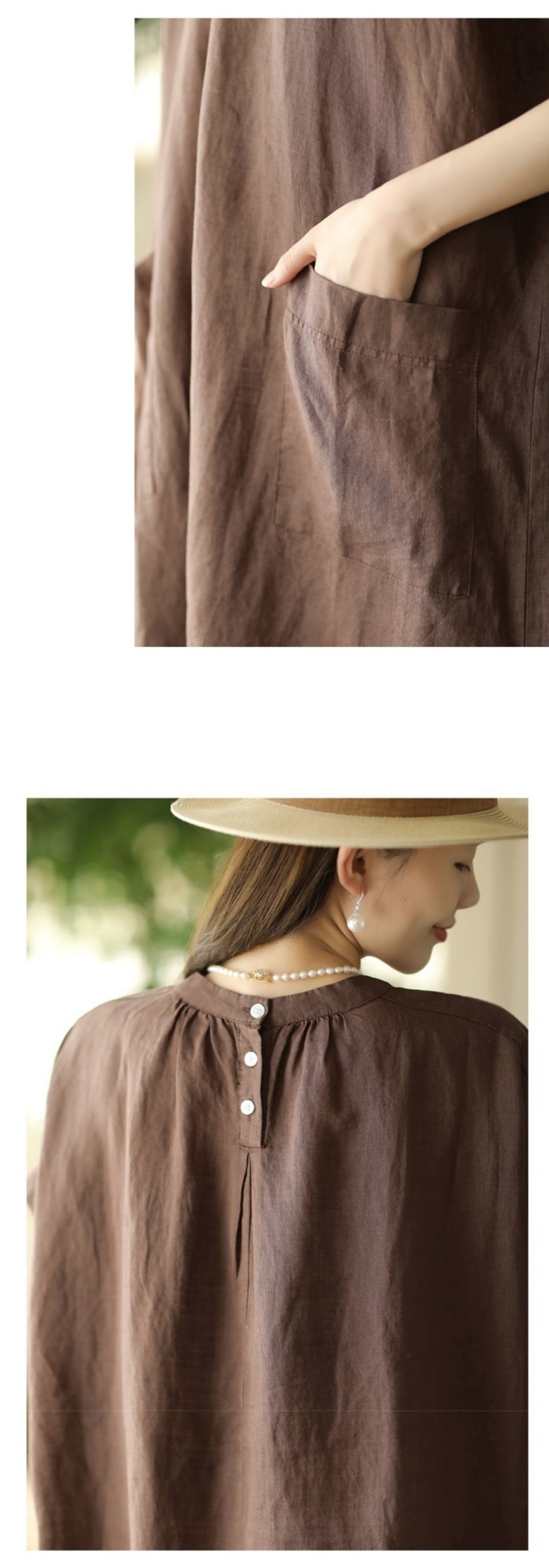 日系氣質棉麻雙口袋洋裝 獨具衣格 J8905::unistyle 館::【獨具衣格】專賣中大尺碼洋裝、中大尺碼服飾