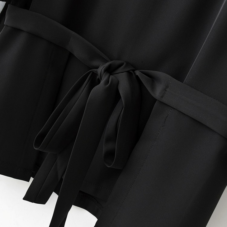 時尚假兩件正式感顯瘦套裝(上衣+褲子) 獨具衣格 J8958::unistyle 館::【獨具衣格】專賣中大尺碼洋裝、中大尺碼服飾