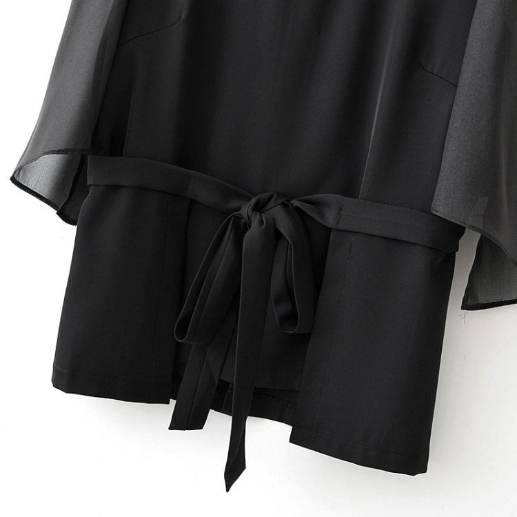 時尚假兩件正式感顯瘦套裝(上衣+褲子) 獨具衣格 J8958::unistyle 館::【獨具衣格】專賣中大尺碼洋裝、中大尺碼服飾