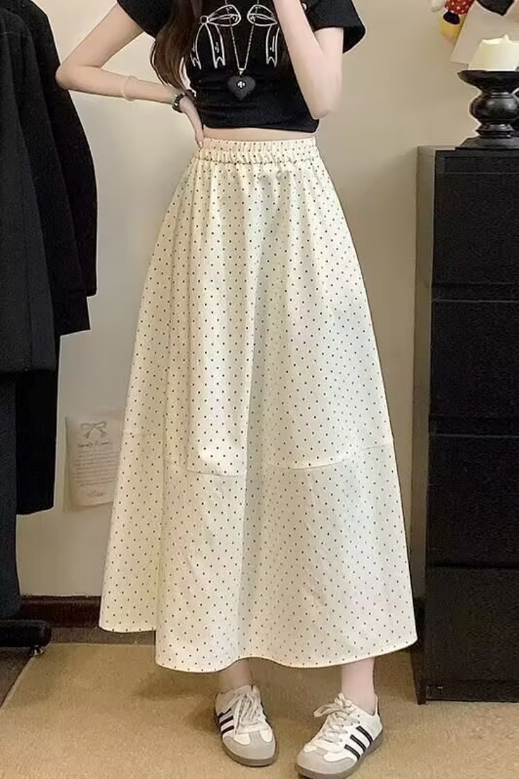 法式女孩點點半身裙 獨具衣格 J8960::unistyle 館::【獨具衣格】專賣中大尺碼洋裝、中大尺碼服飾