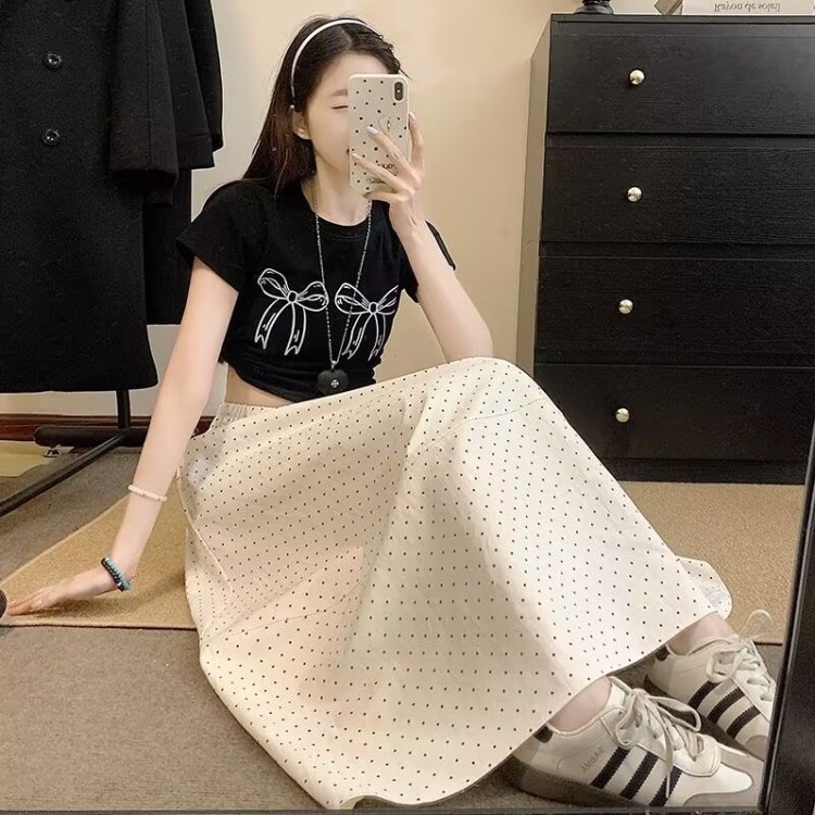 法式女孩點點半身裙 獨具衣格 J8960::unistyle 館::【獨具衣格】專賣中大尺碼洋裝、中大尺碼服飾
