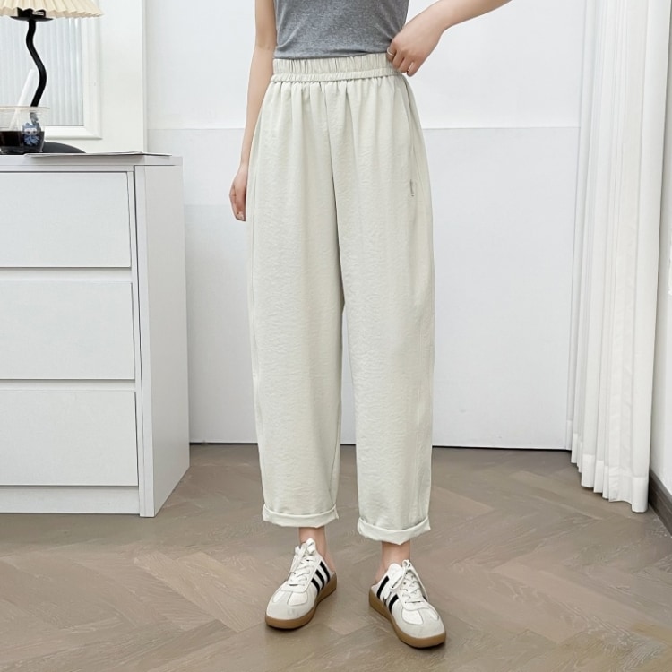 冰絲布料九分哈倫褲 獨具衣格 J8982::unistyle 館::【獨具衣格】專賣中大尺碼洋裝、中大尺碼服飾