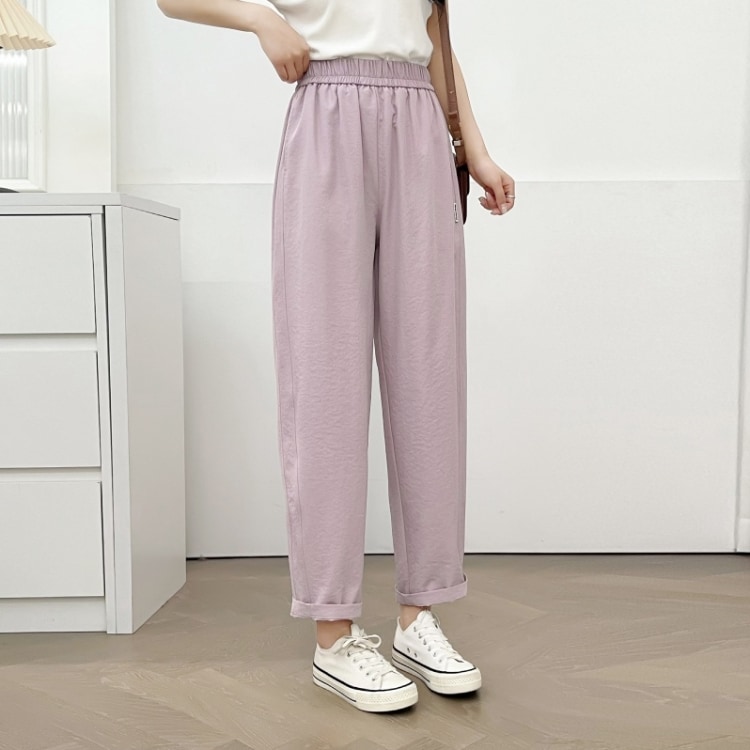 冰絲布料九分哈倫褲 獨具衣格 J8982::unistyle 館::【獨具衣格】專賣中大尺碼洋裝、中大尺碼服飾