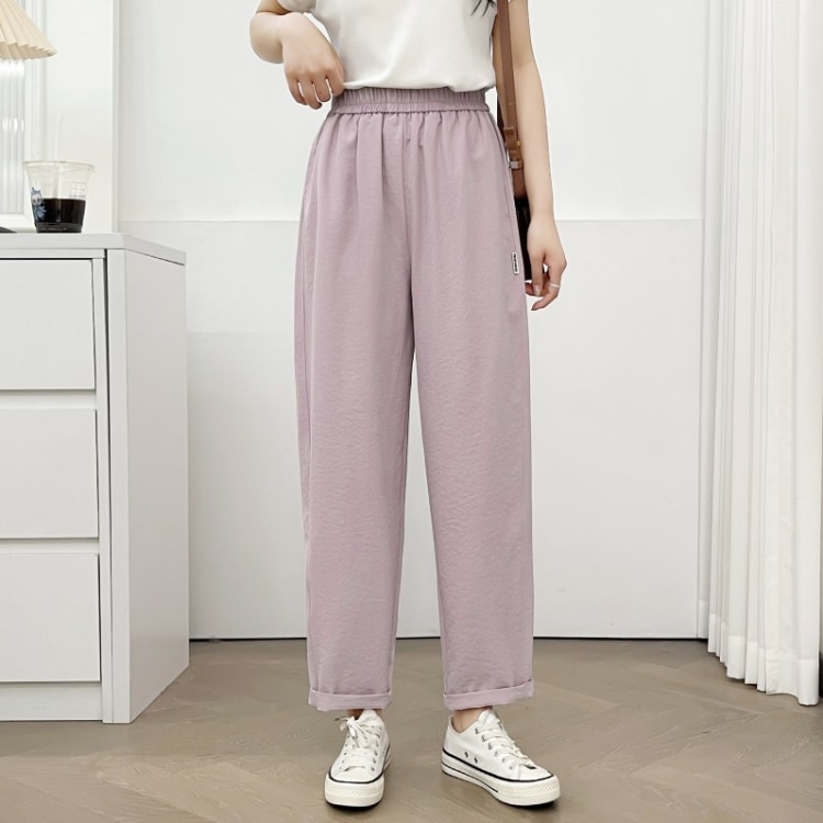 冰絲布料九分哈倫褲 獨具衣格 J8982::unistyle 館::【獨具衣格】專賣中大尺碼洋裝、中大尺碼服飾