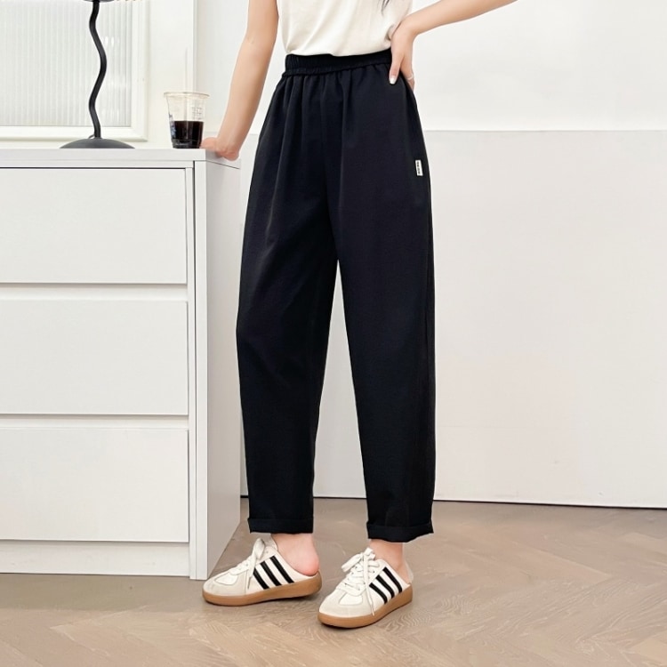 冰絲布料九分哈倫褲 獨具衣格 J8982::unistyle 館::【獨具衣格】專賣中大尺碼洋裝、中大尺碼服飾