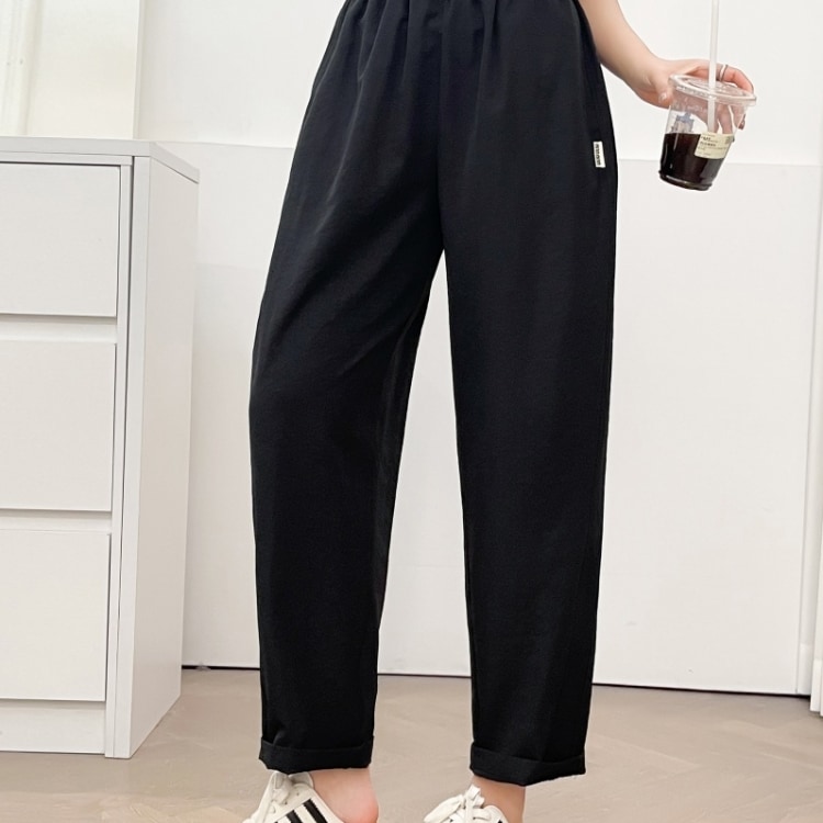 冰絲布料九分哈倫褲 獨具衣格 J8982::unistyle 館::【獨具衣格】專賣中大尺碼洋裝、中大尺碼服飾