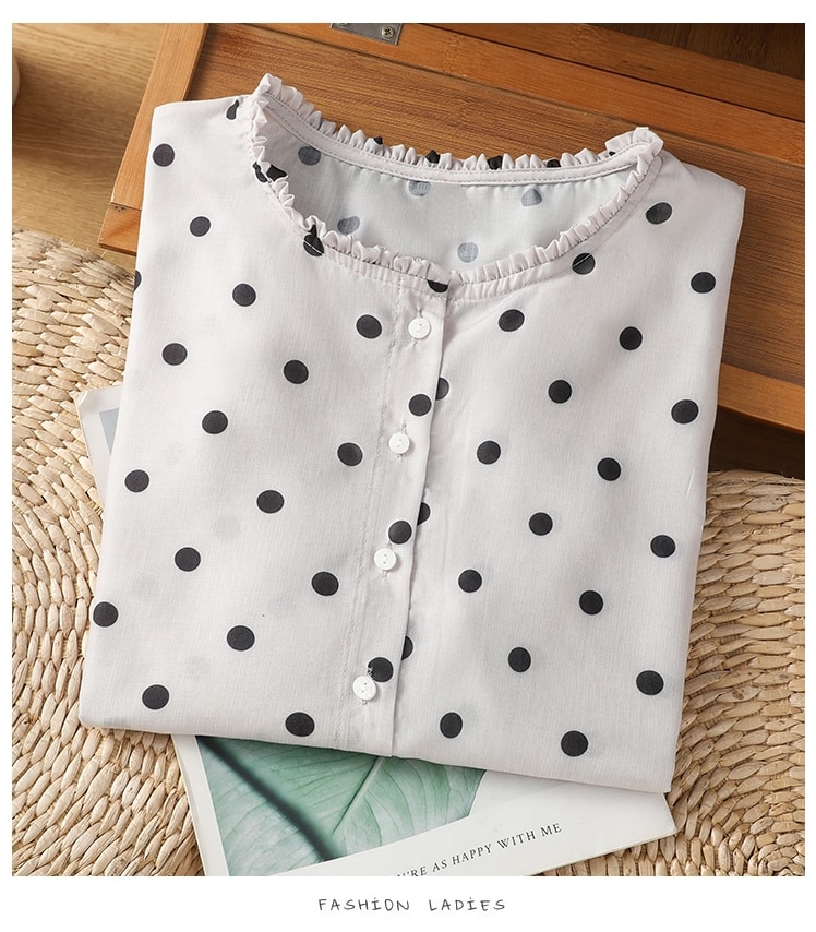 棉麻日系點點荷葉邊背心上衣 獨具衣格 J9105::unistyle 館::【獨具衣格】專賣中大尺碼洋裝、中大尺碼服飾