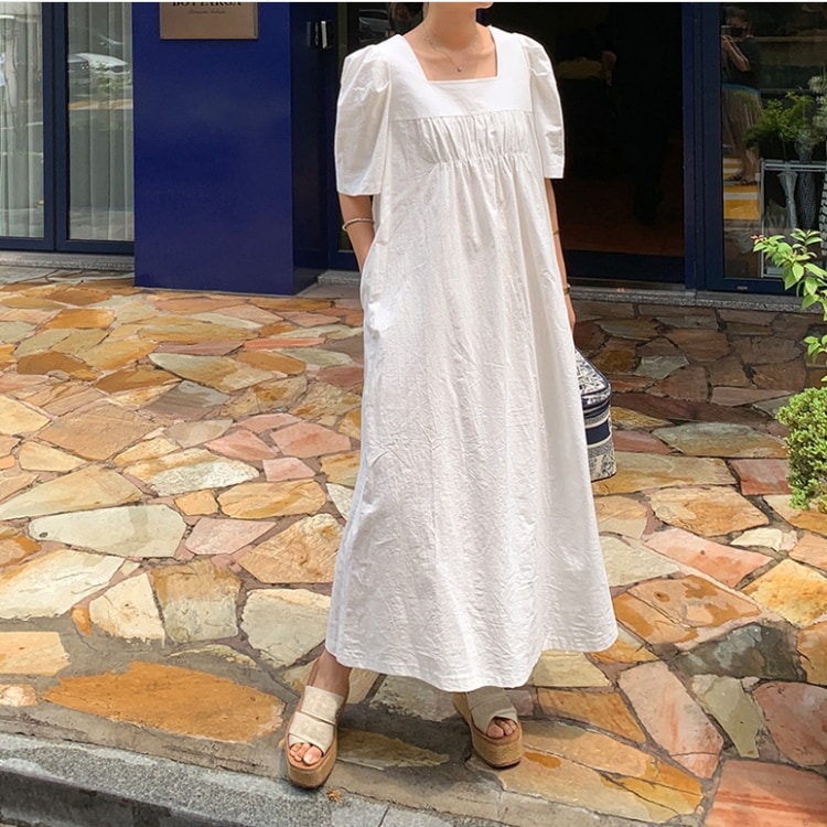 法式女孩方領短袖洋裝 獨具衣格 J9117::unistyle 館::【獨具衣格】專賣中大尺碼洋裝、中大尺碼服飾