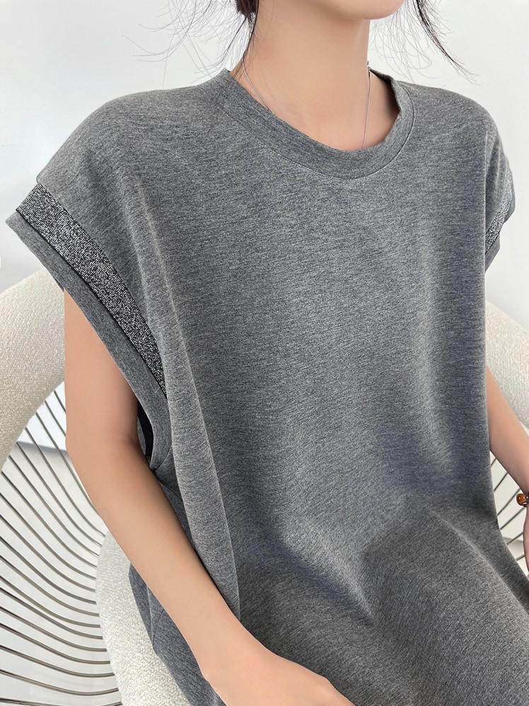 寬鬆風袖口拼接銀絲設計感長短袖洋裝 獨具衣格 J9118::unistyle 館::【獨具衣格】專賣中大尺碼洋裝、中大尺碼服飾