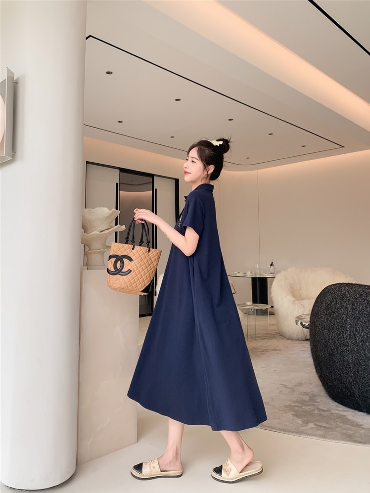 POLO領卡通圖案短袖洋裝 獨具衣格 J9120::unistyle 館::【獨具衣格】專賣中大尺碼洋裝、中大尺碼服飾