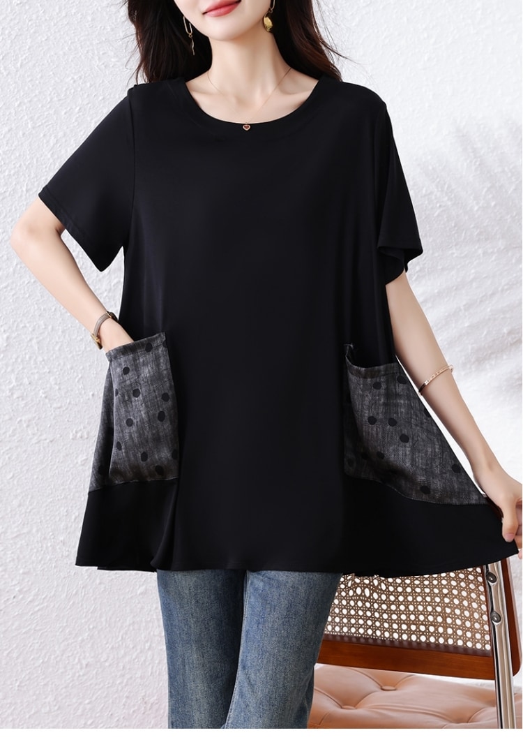 點點雙口袋造型中長版上衣 獨具衣格 J9229::unistyle 館::【獨具衣格】專賣中大尺碼洋裝、中大尺碼服飾