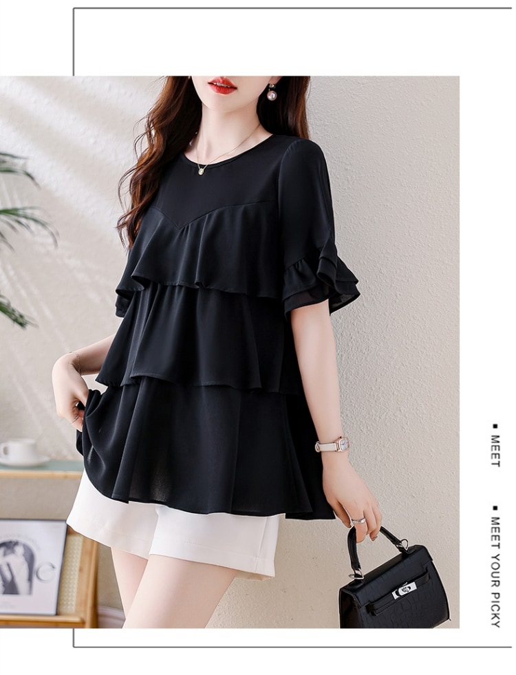 奢華設計款荷葉顯瘦洋裝 獨具衣格 J9273::unistyle 館::【獨具衣格】專賣中大尺碼洋裝、中大尺碼服飾