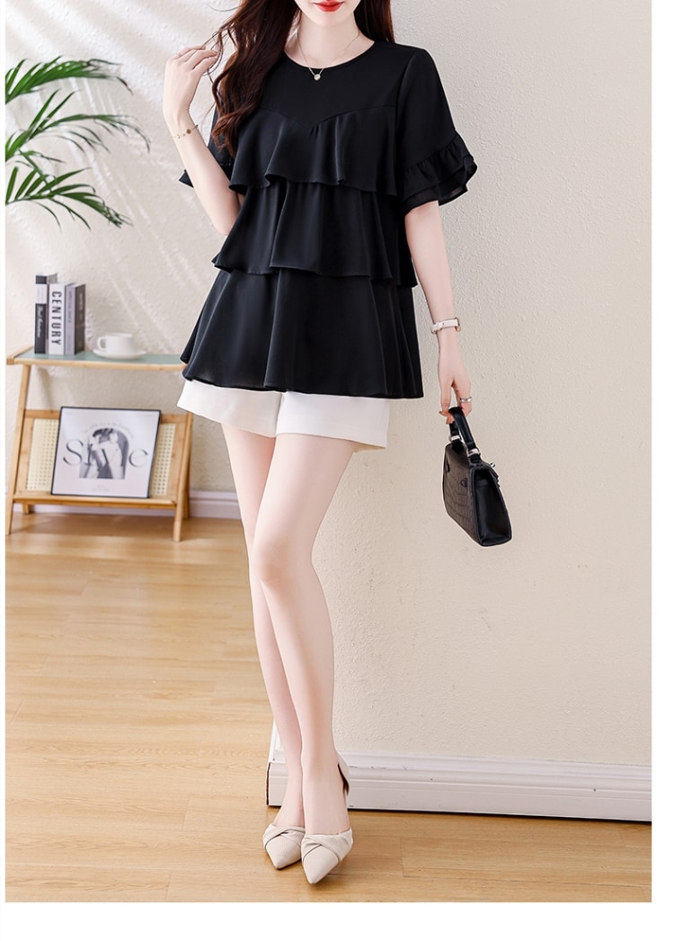 奢華設計款荷葉顯瘦洋裝 獨具衣格 J9273::unistyle 館::【獨具衣格】專賣中大尺碼洋裝、中大尺碼服飾