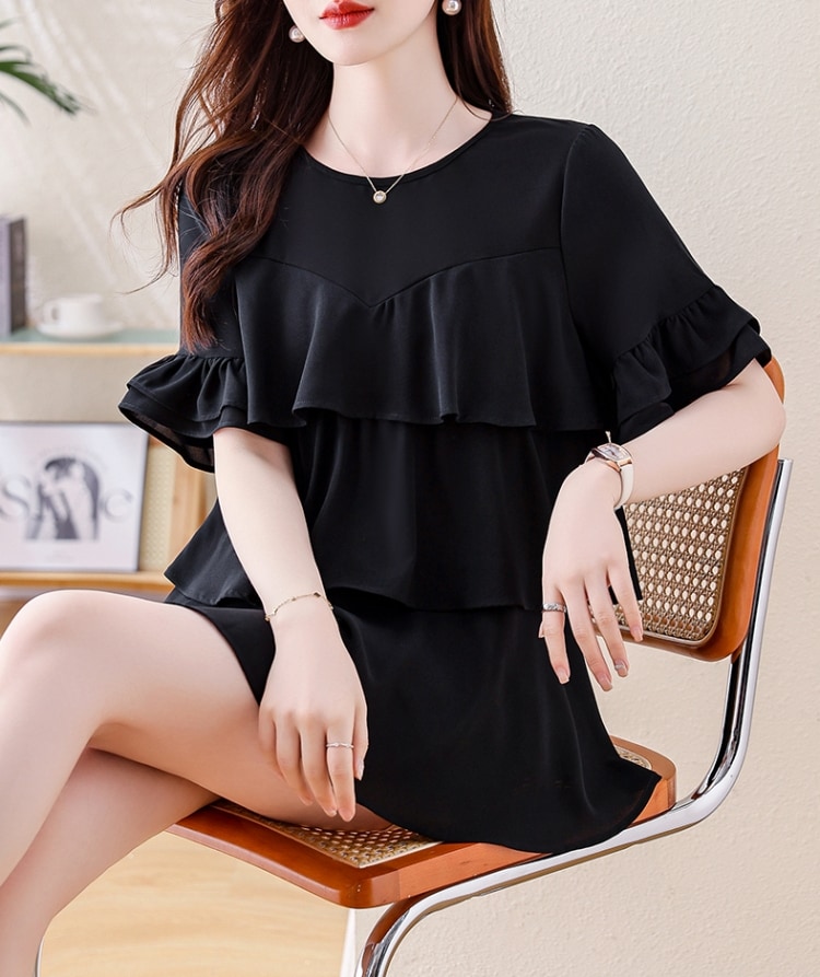 奢華設計款荷葉顯瘦洋裝 獨具衣格 J9273::unistyle 館::【獨具衣格】專賣中大尺碼洋裝、中大尺碼服飾