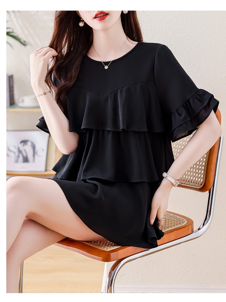 奢華設計款荷葉顯瘦洋裝 獨具衣格 J9273::unistyle 館::【獨具衣格】專賣中大尺碼洋裝、中大尺碼服飾