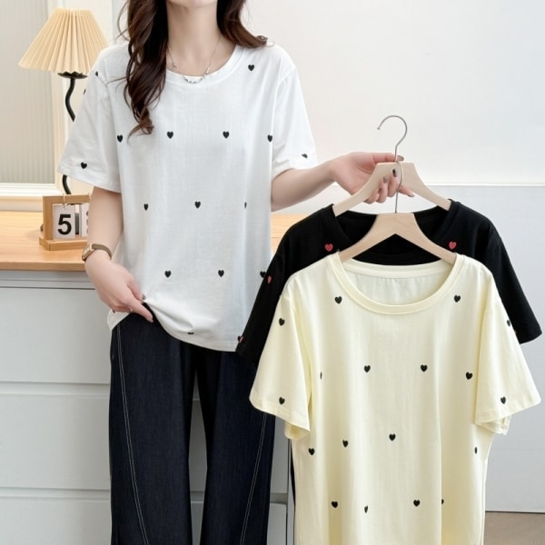 愛心印花T短袖桖上衣 獨具衣格 J8929::unistyle 館::【獨具衣格】專賣中大尺碼洋裝、中大尺碼服飾