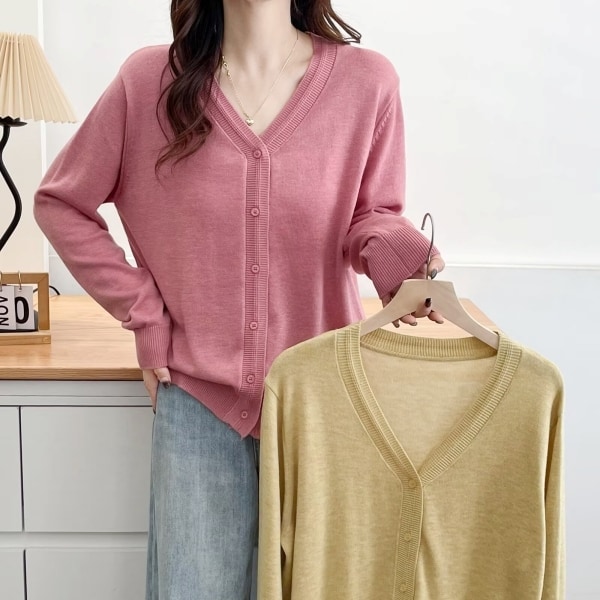 V領設計感薄針織外套上衣 獨具衣格 J8935::unistyle 館::【獨具衣格】專賣中大尺碼洋裝、中大尺碼服飾