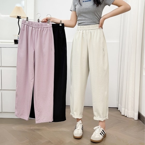 冰絲布料九分哈倫褲 獨具衣格 J8982::unistyle 館::【獨具衣格】專賣中大尺碼洋裝、中大尺碼服飾