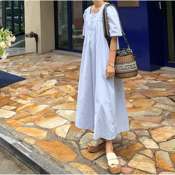 法式女孩方領短袖洋裝 獨具衣格 J9117::unistyle 館::【獨具衣格】專賣中大尺碼洋裝、中大尺碼服飾